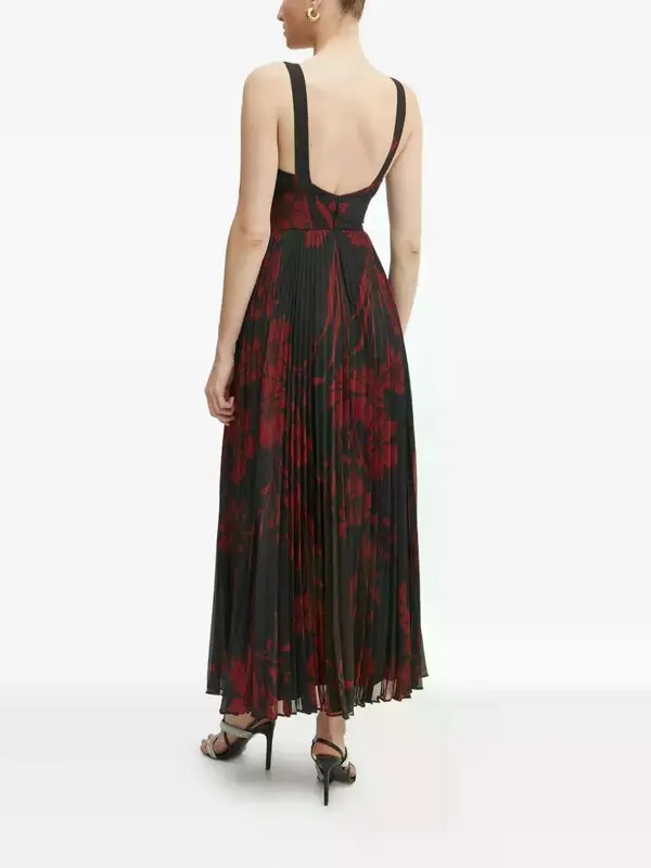 MARCIANO Floral Print Pleated Dress