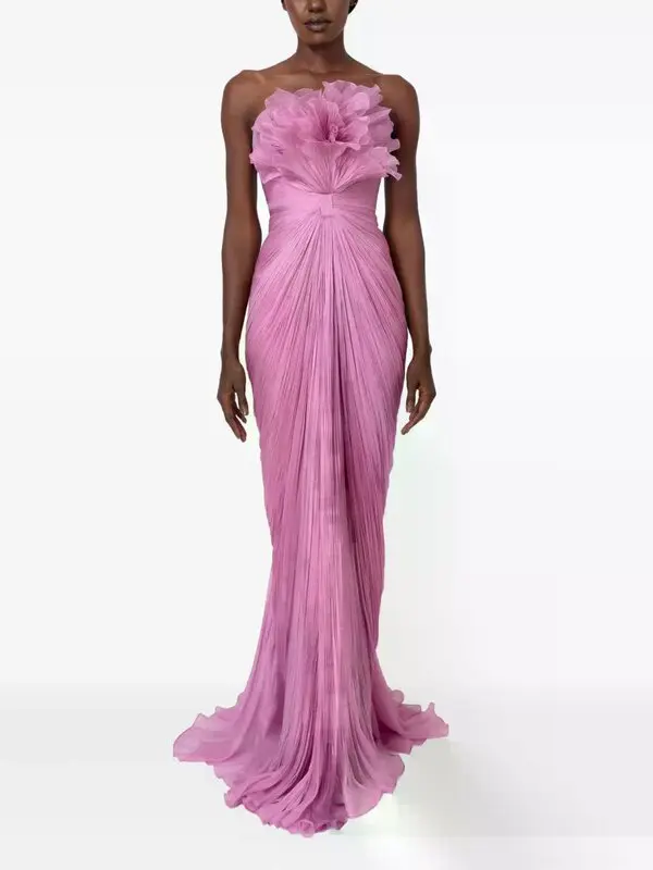 IRIS SERBAN Floralia Strapless Maxi Dress