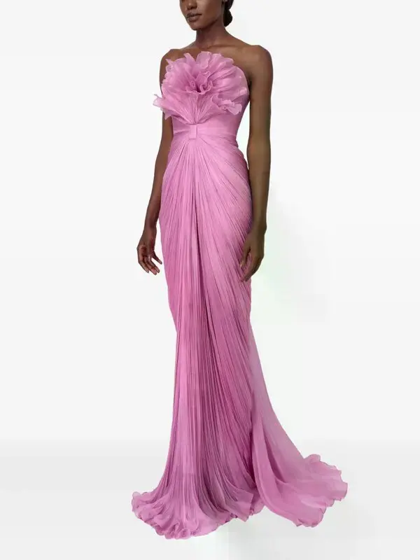 IRIS SERBAN Floralia Strapless Maxi Dress