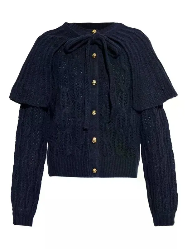 FRAME Cable-knit Cardigan - Blue
