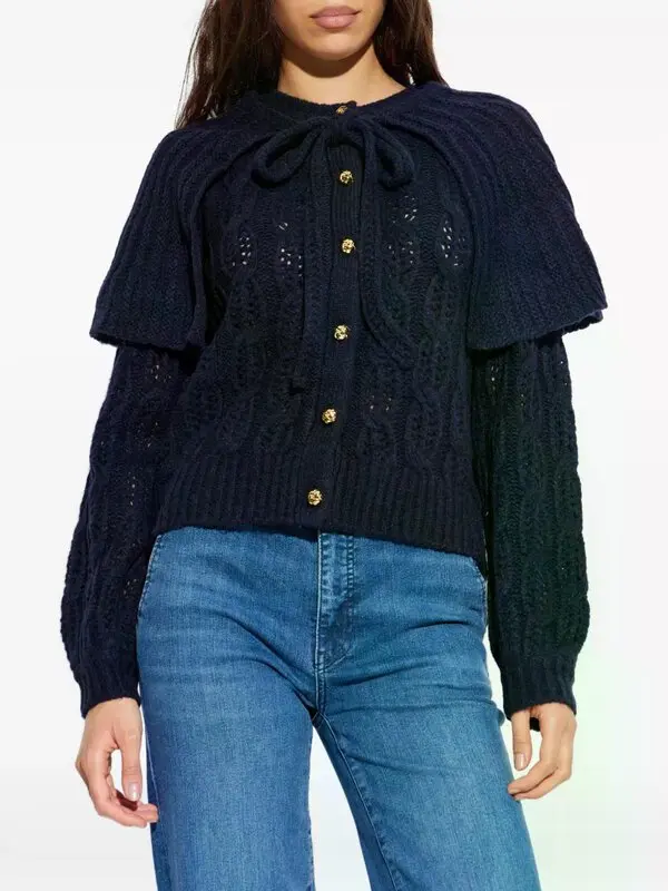 FRAME Cable-knit Cardigan - Blue