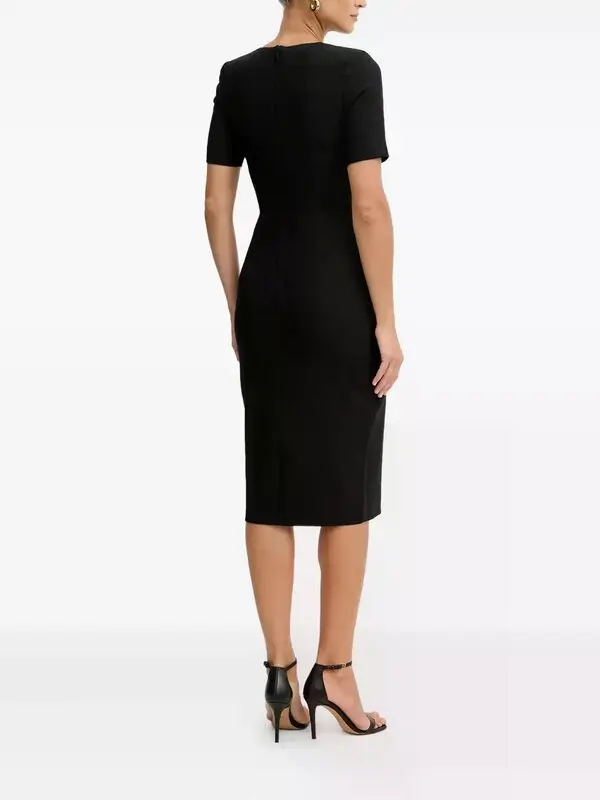 Guess Button Detailed V-neck Midi Dress