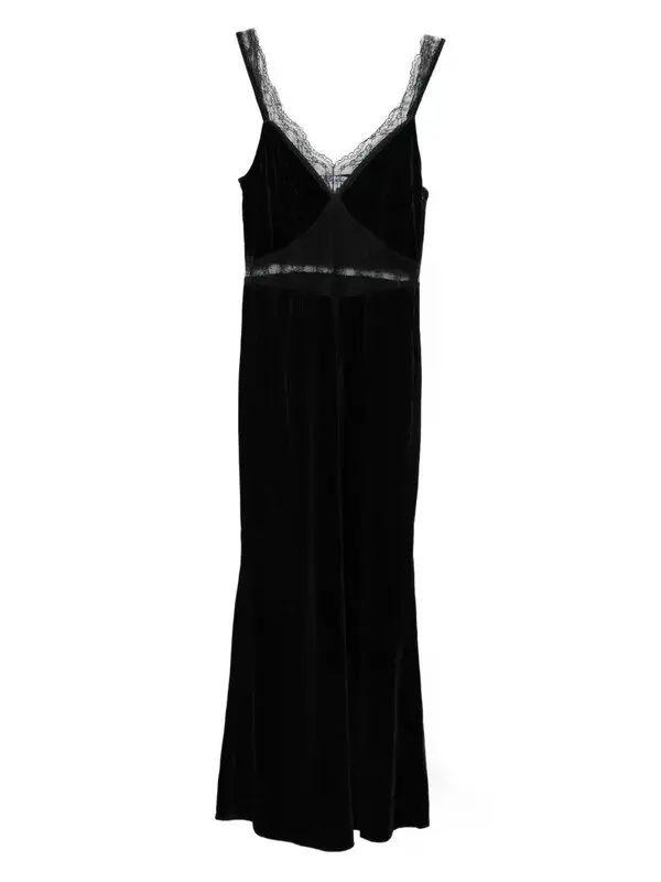 NEVER FULLY DRESSED Lace-panel Midi Dress