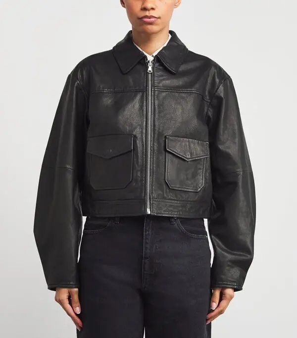 Paige Clyde Cropped Leather Jacket