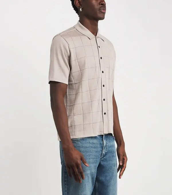 Rag & Bone Wool-blend Knitted Short-sleeve Shirt