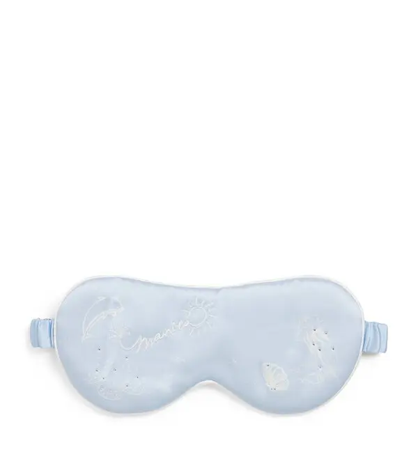 MANITO Silk-blend Sea Print Eye Mask - Blue