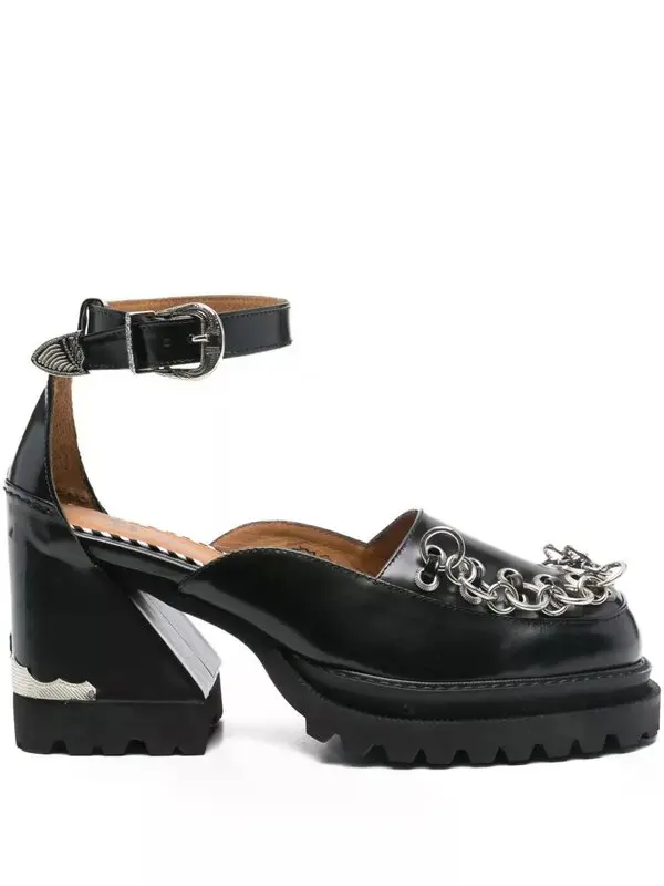 Toga 80mm Chain-detail Ankle-strap Pumps
