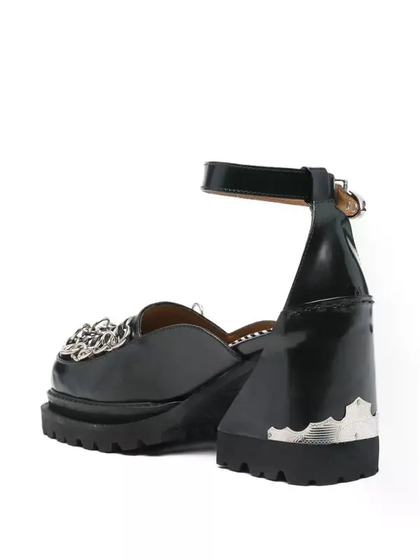Toga 80mm Chain-detail Ankle-strap Pumps