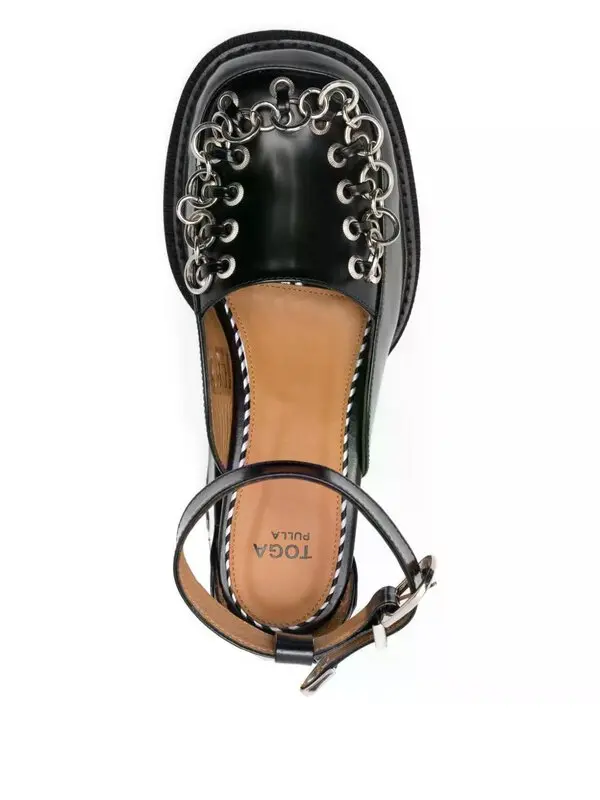 Toga 80mm Chain-detail Ankle-strap Pumps