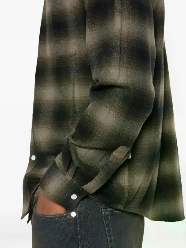 Nn07 Button-up Shirt Made In Soft Cotton And Woven In A Flannel Twill Weave - Black