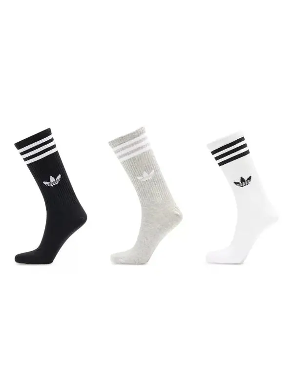 Adidas Stripes-detail High-crew Socks - Grey