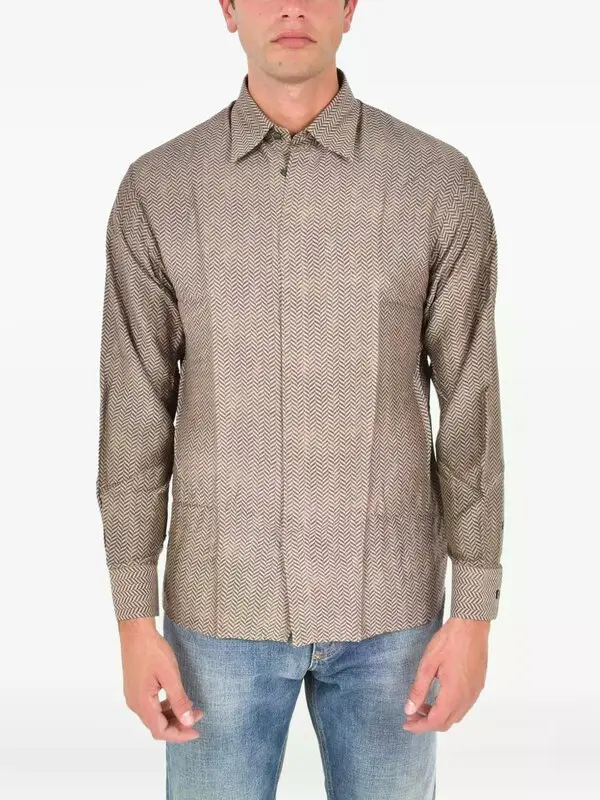 Emporio Armani Herringbone-pattern Shirt