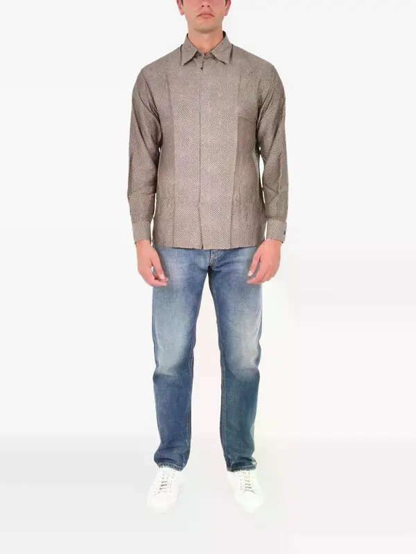 Emporio Armani Herringbone-pattern Shirt