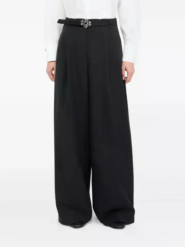 Liu Jo Wide Leg Jewel-buckle Trousers