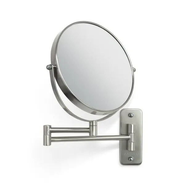 ZADRO Wall Mounted Makeup Mirror With 8x/1x Magnification - Satin Nickel