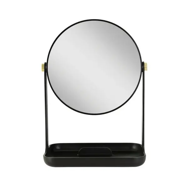 ZADRO Makeup Mirror With 5x/1x Magnification, Tray & Phone Holder - Black
