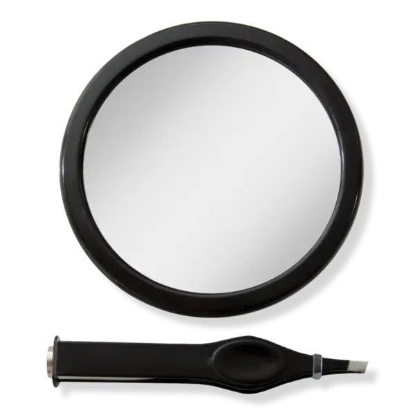 ZADRO Compact Mirror With 12x Magnification & Led Tweezer Set - Black
