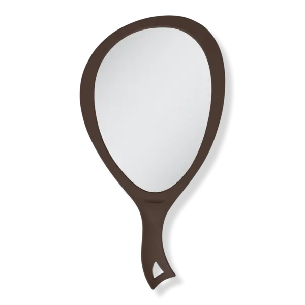 ZADRO Large Teardrop Handheld Mirror With Curved Handle - Chocolate