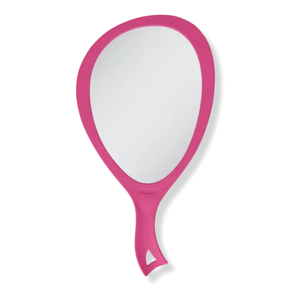 ZADRO Large Teardrop Handheld Mirror With Curved Handle - Bright Rose