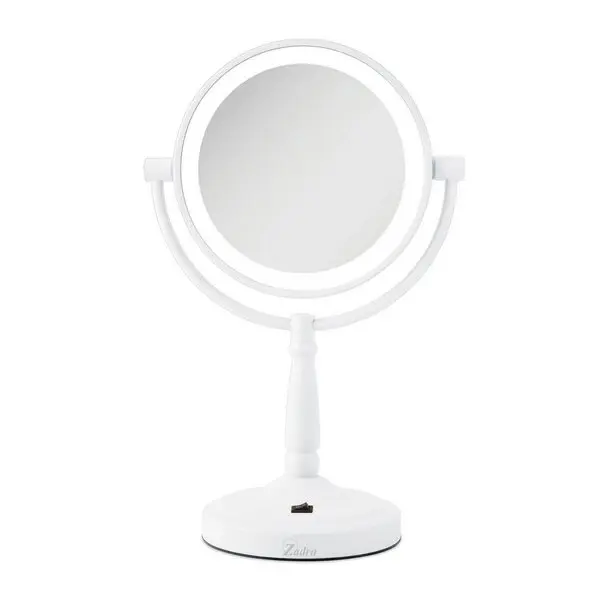 ZADRO Cordless Led Lighted Makeup Mirror With 10x/1x - White