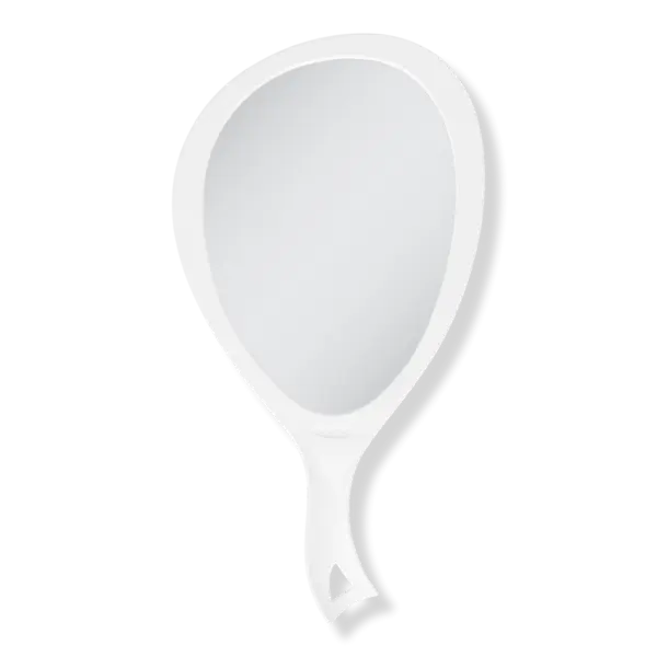 ZADRO Large Teardrop Handheld Mirror With Curved Handle - White