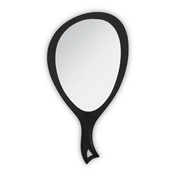 ZADRO Large Teardrop Handheld Mirror With Curved Handle - Black