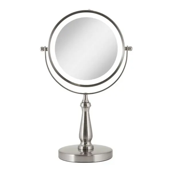 ZADRO Led Lighted Makeup Mirror With 8x/1x Magnification - Satin Nickel