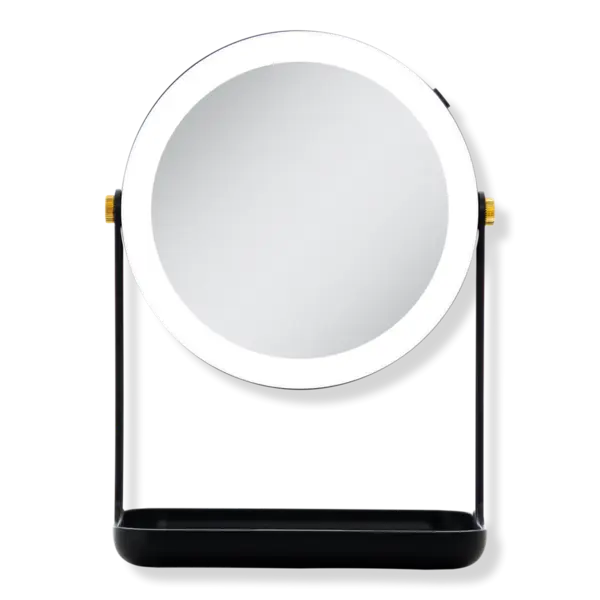 ZADRO Led Lighted Makeup Mirror With 5x/1x, Tray & Phone Holder - Black
