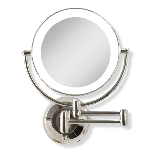 ZADRO Lighted Wall Mounted Makeup Mirror With 5x/1x Battery/cord - Polished Nickel