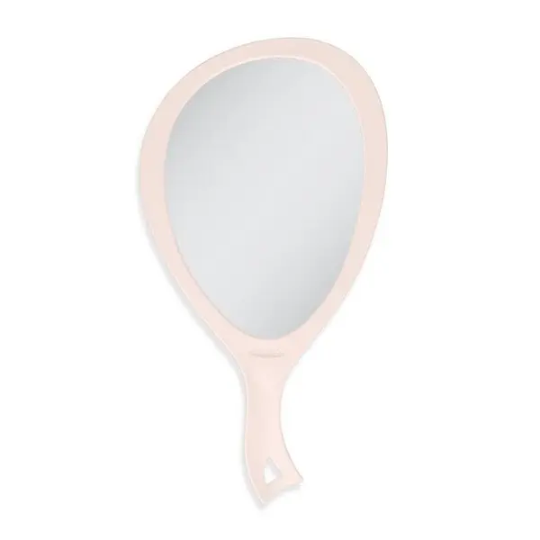 ZADRO Large Teardrop Handheld Mirror With Curved Handle - Pastel Pink