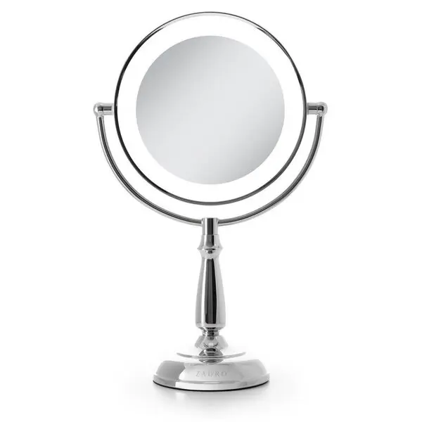 ZADRO Classic Lighted Makeup Mirror With 10x/1x, Touch Control - Chrome