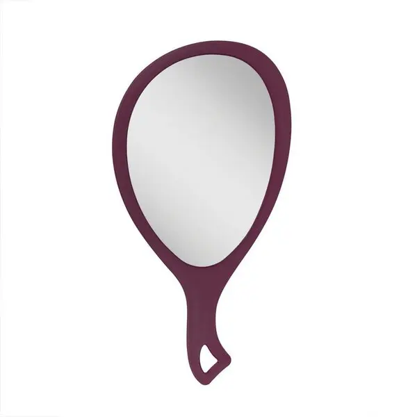 ZADRO Medium Teardrop Handheld Mirror With Curved Handle - Purple Garnet