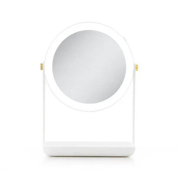 ZADRO Led Lighted Makeup Mirror With 5x/1x, Tray & Phone Holder - White