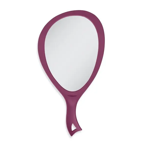 ZADRO Large Teardrop Handheld Mirror With Curved Handle - Magenta