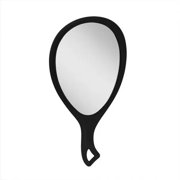 ZADRO Medium Teardrop Handheld Mirror With Curved Handle - Black Onyx