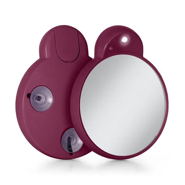 ZADRO Led Lighted Compact Mirror With 10x, Suction Cups - Magenta