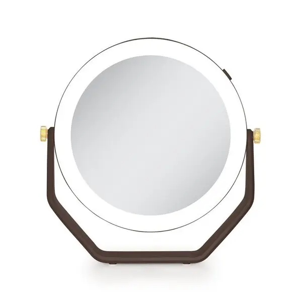 ZADRO Led Lighted Makeup Mirror With 5x/1x Magnifications - Chocolate
