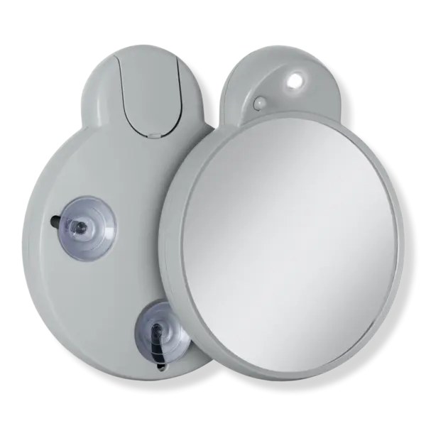 ZADRO Led Lighted Compact Mirror With 10x, Suction Cups - Gray