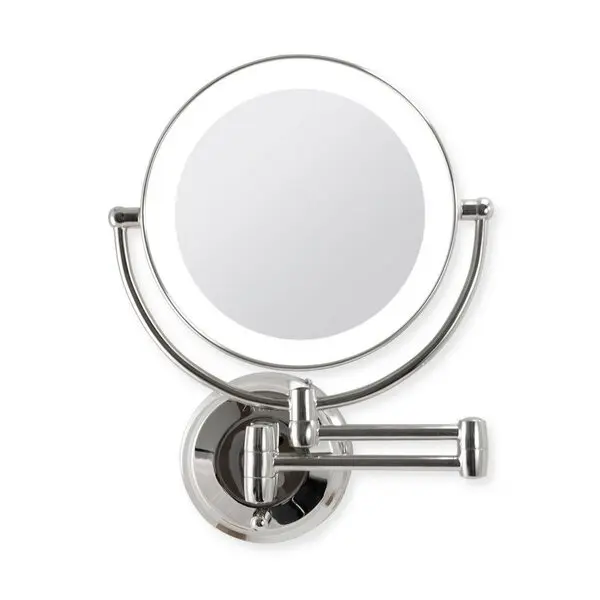 ZADRO Lighted Wall Mounted Makeup Mirror With 5x/1x Battery/cord - Chrome