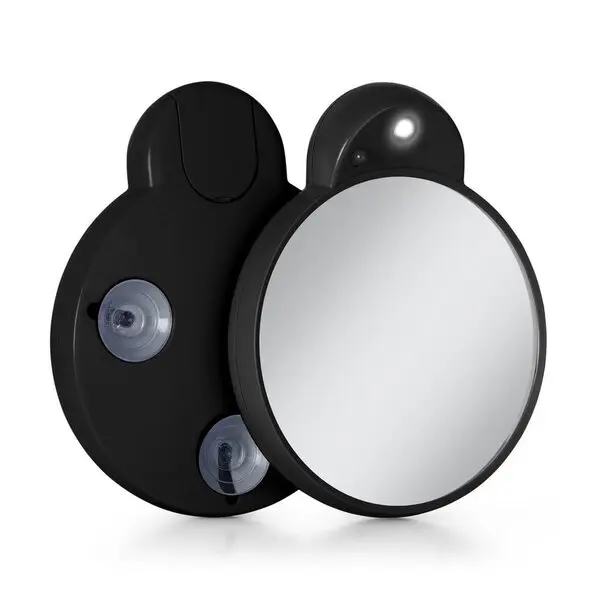 ZADRO Led Lighted Compact Mirror With 10x, Suction Cups - Black