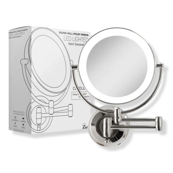 ZADRO Lighted Wall Mounted Makeup Mirror With 10x/1x Battery/cord - Chrome