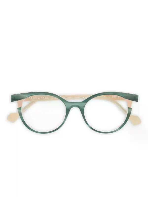 FACE À FACE Round-frame Glasses - Green