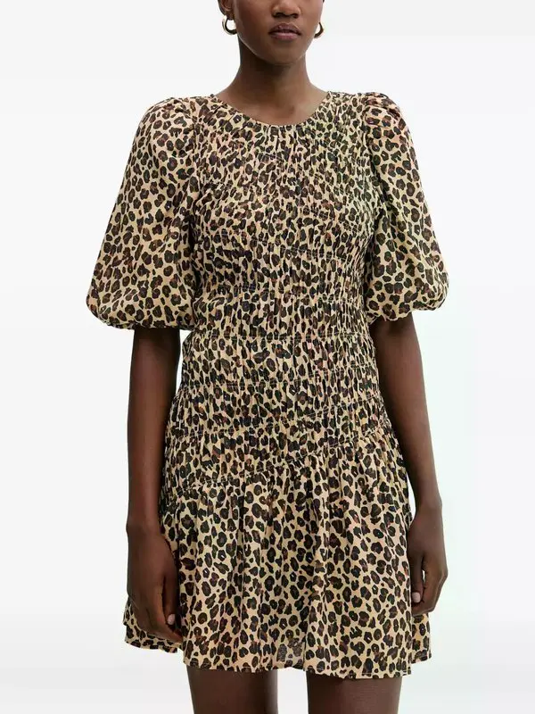 NEVER FULLY DRESSED Animal-print Mini Dress