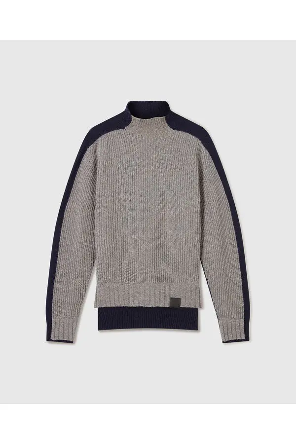 Stella McCartney Turtleneck Contrast Panel Jumper - Navy / Blue