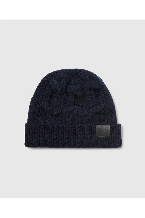 Stella McCartney Falabella Cable-knit Beanie - Navy