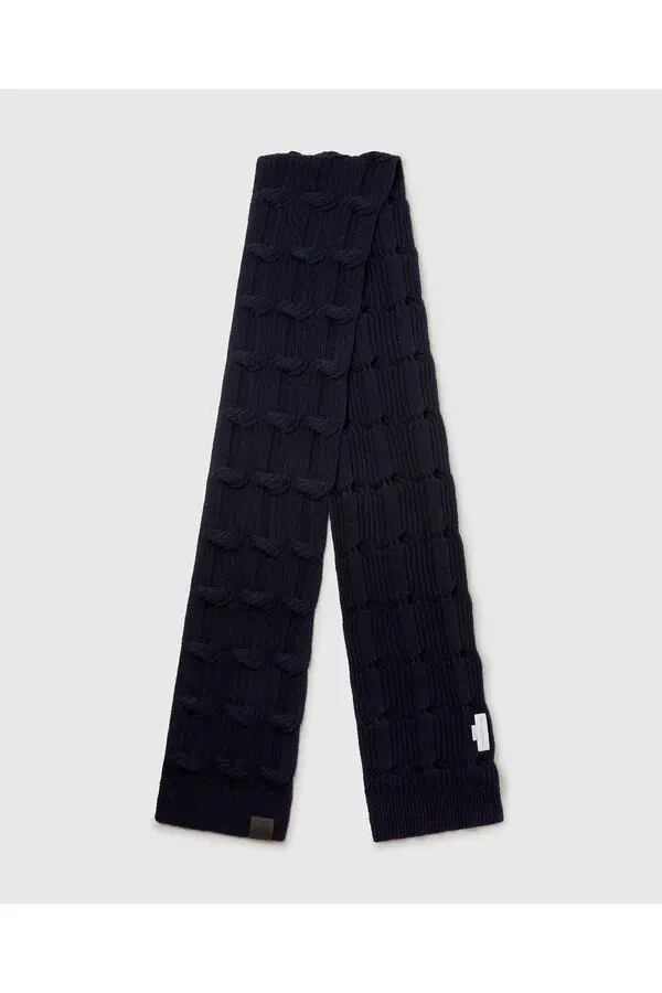 Stella McCartney Falabella Cable-knit Scarf - Navy