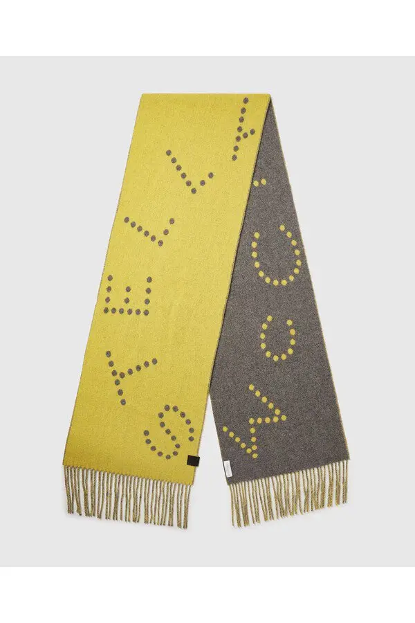 Stella McCartney Logo Fringe Scarf - Yellow