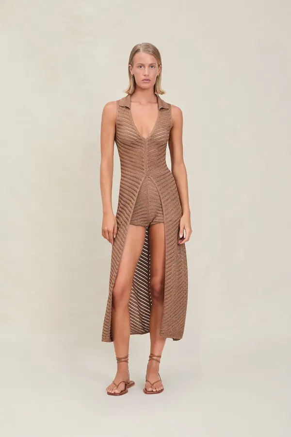 Devon Windsor Gretta Knit Top - Brown