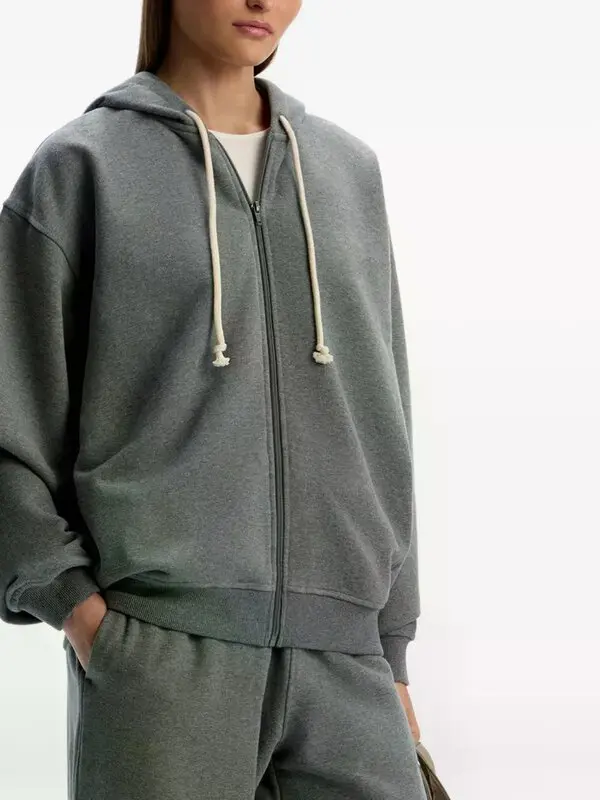 12 STOREEZ Terrycloth Zip-up Hoodie With Drawstring