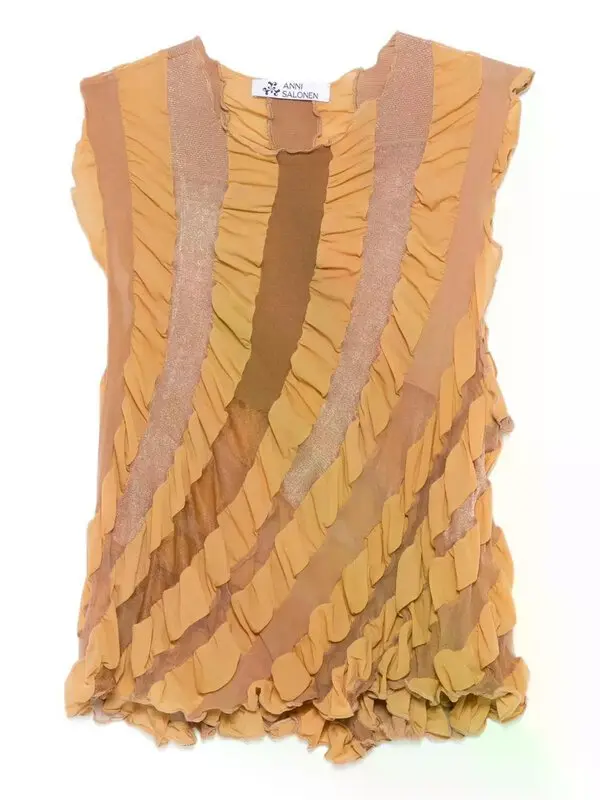 ANNI SALONEN Ruffled Sleeveless Top - Neutrals